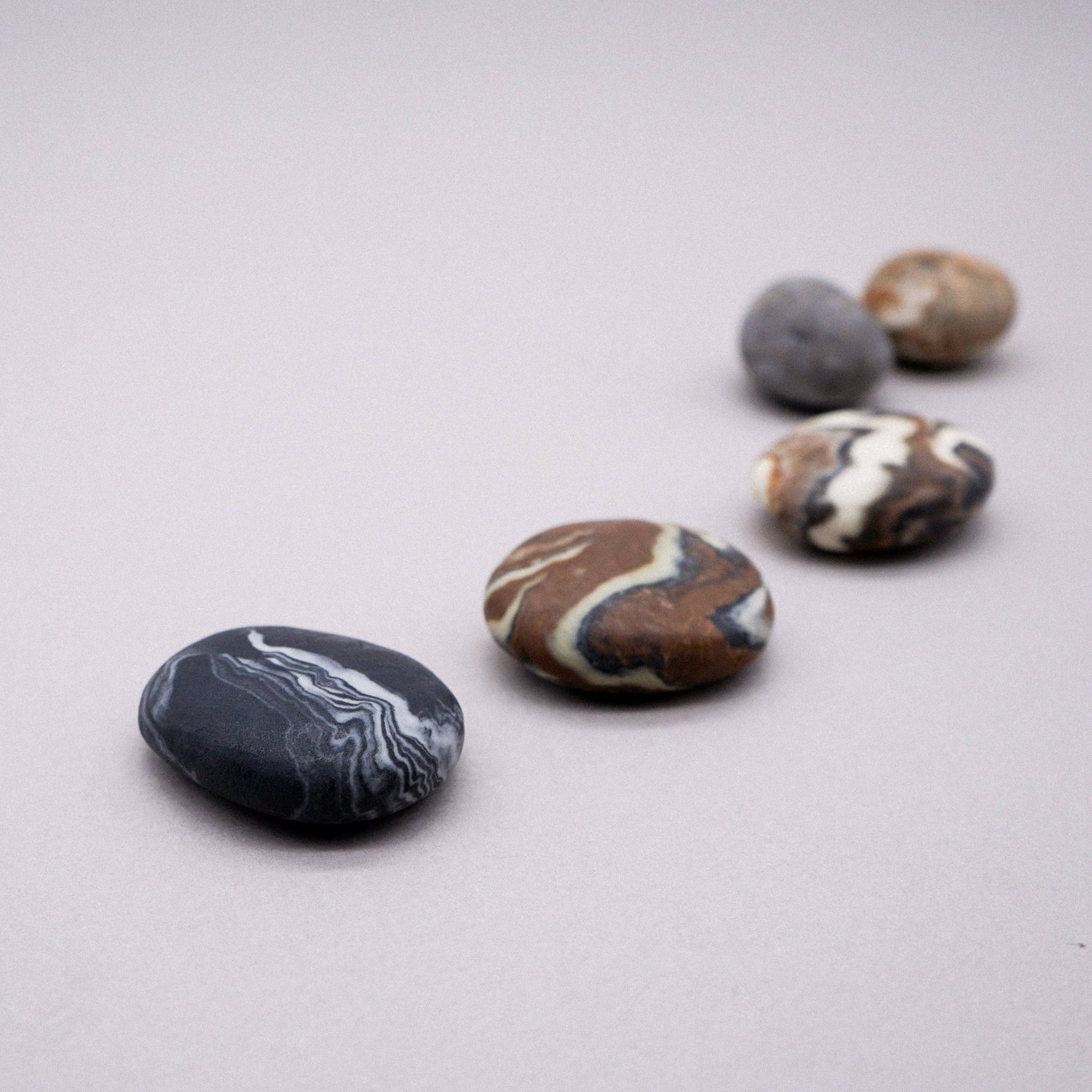 Handmade Pebble Soaps with Marble Design