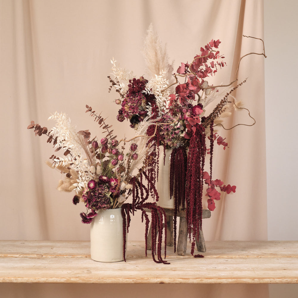 Dried Flower Vase Arrangements for Classic Weddings & Events