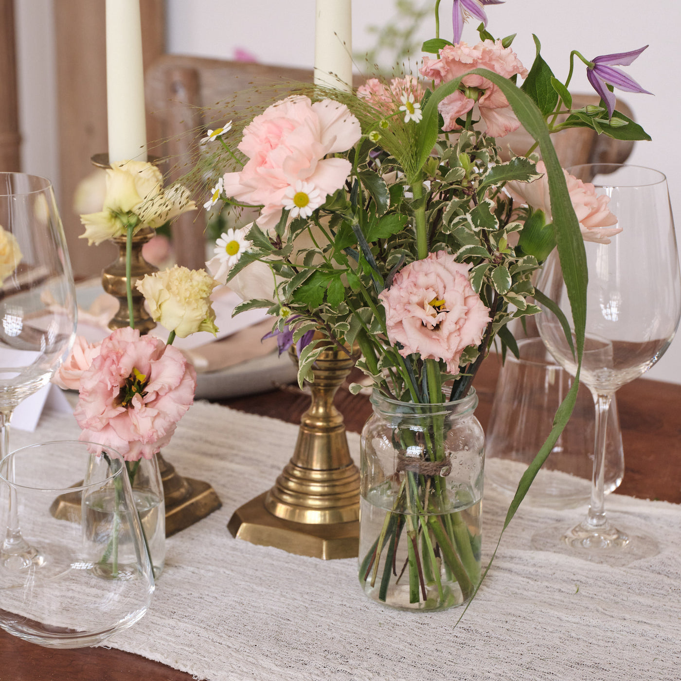 Jam Jar Flower Arrangements for Weddings & Events