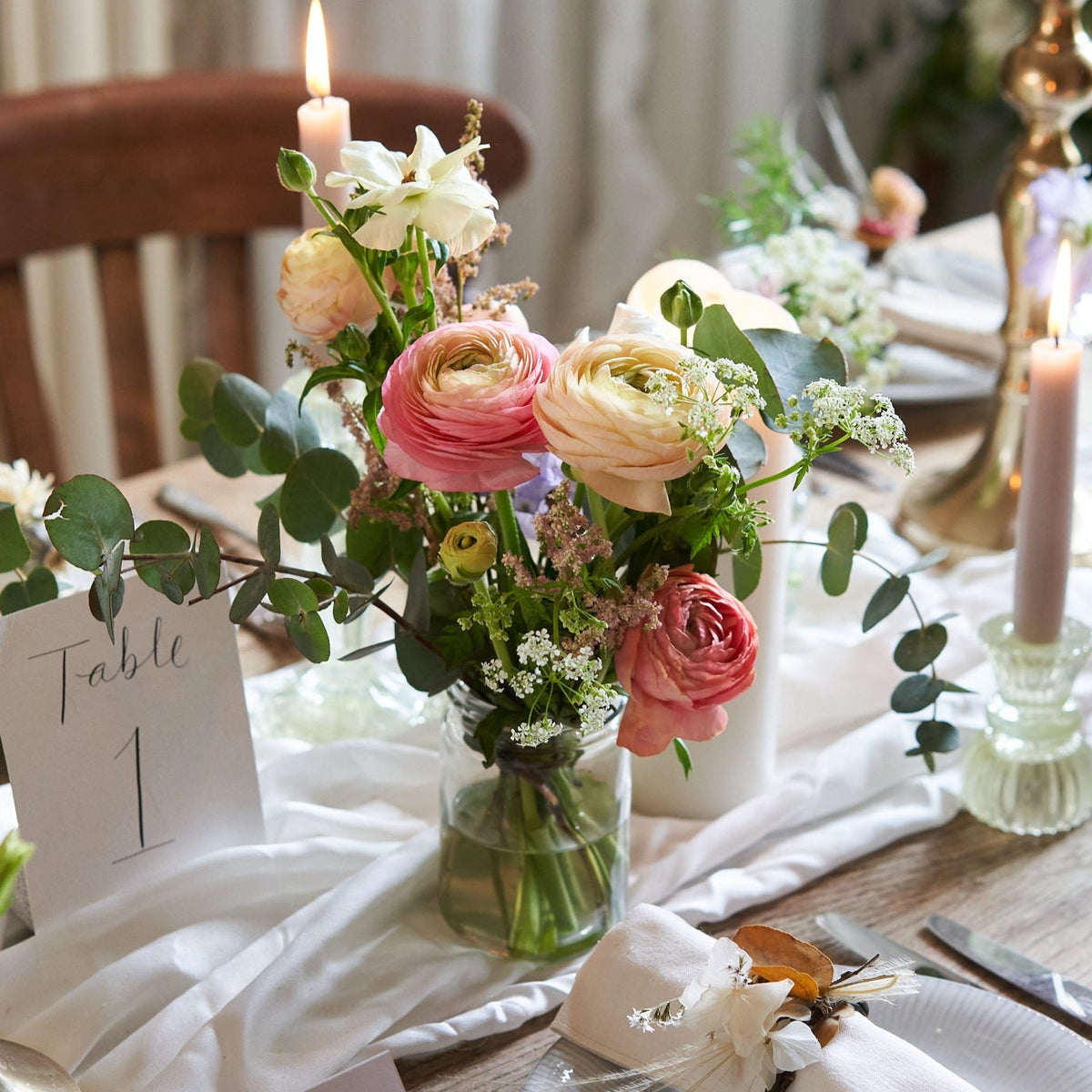 Jam Jar Flower Arrangements for Weddings & Events